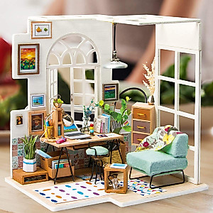 Rolife DIY Miniature Dollhouse Kit Diorama Room Model with LED Gifts for Boys Girls Women Friends(SOHO Time)