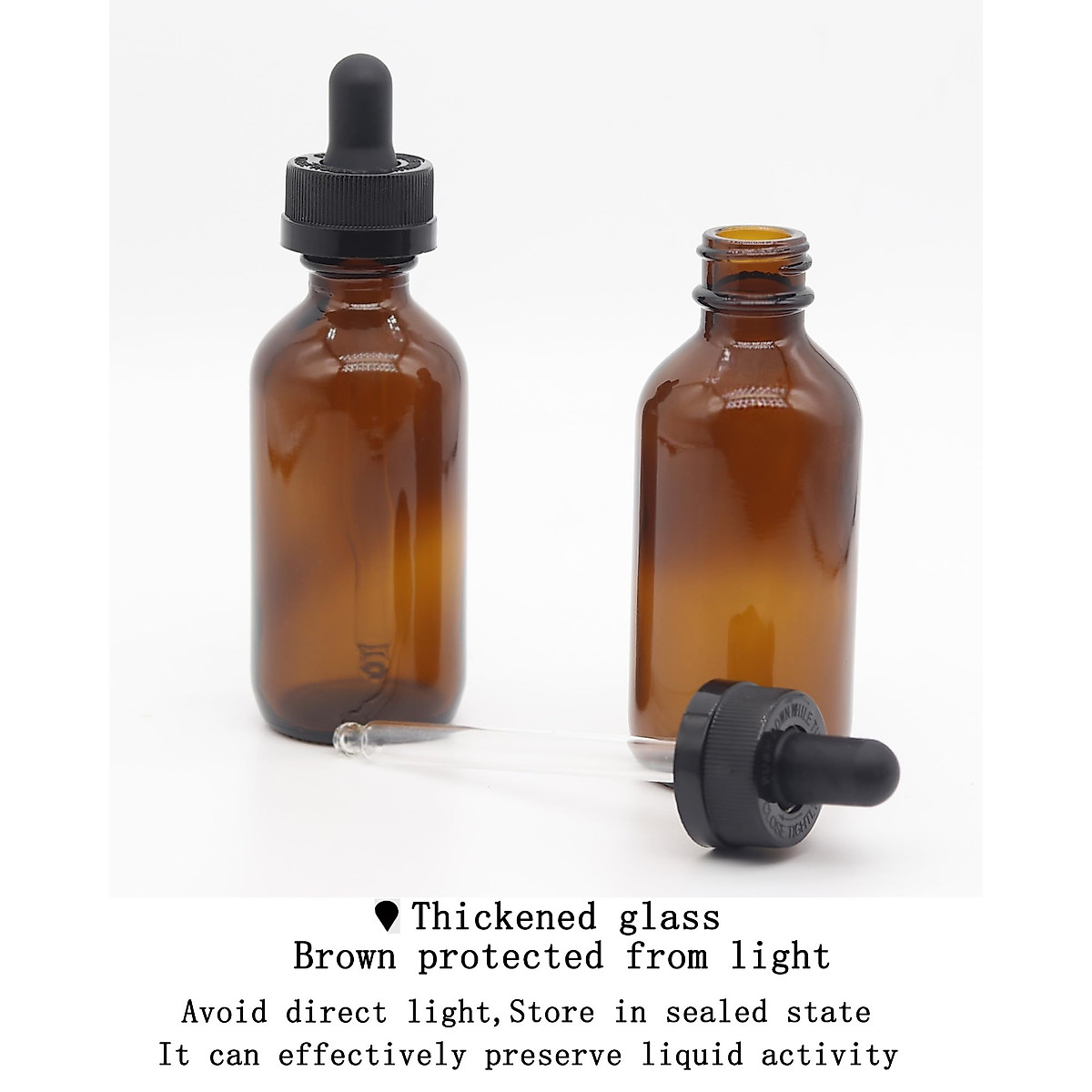 Toaazhy 4 pack,amber glass dropper bottles 2 oz,60 ml dark empty tincture bottles with dropper,alcohol,hair oil bottle,perfume,essentia,small,eye,droppers for oils,medicine,pipette,drip drop,travel