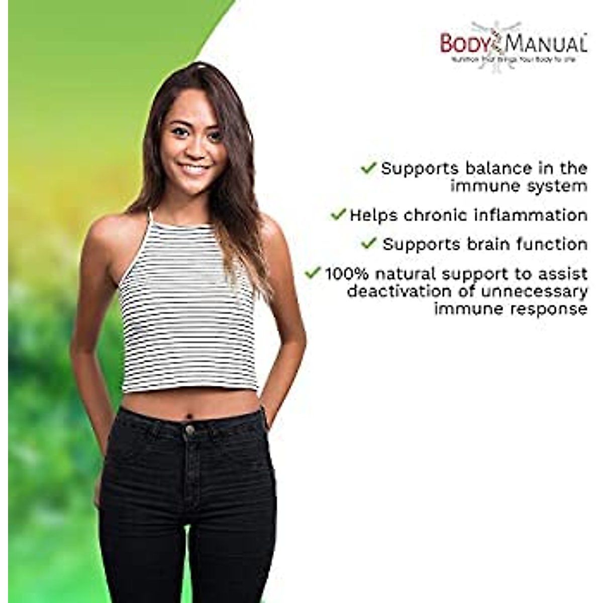 Body Manual Super Memory Boost | Enhances Brain Function & Memory | Turmeric & Pterostilbene to Reduce Inflammation | Ginkgo Biloba, Vitamin D, B5, B12, Folate (60 Serving)