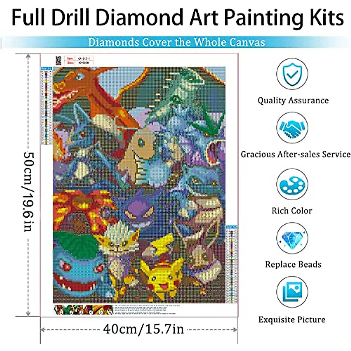 GemZono Diamond Painting Kits for Adults&Kids DIY 5D Diamond Art Paint with Round Diamonds Art Painting Kit for Home Wall Decor Gifts(40x50cm)