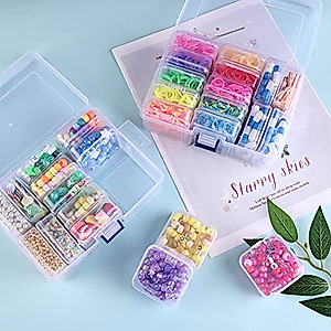 Quefe 28pcs Bead Organizers in A Clear Organzier Box, 2 Sets Clear Plastic Diamond Painting Storage Container with Mini Boxes for Craft Organziers and Storage Art Embroidery Nail Accessories