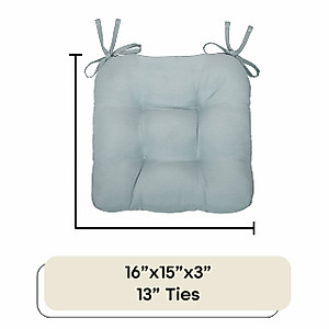 Achim Home Furnishings Chase Chair Pad 16"x15"x3" 2-Pack - Ice Blue