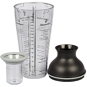 16oz Large Cocktail Shaker Bar Set - Includes Measuring Jigger, Strainer, 6 Printed Mixed Drink Recipe Measurements on Bottle - Bartender Kit for Mojitos, Martinis & More - Great for St. Patricks Day