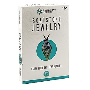 Studiostone Creative DIY Arts & Crafts Carving Kit Kids Adults Leaf Pendant Jewelry Sculpture Soapstone