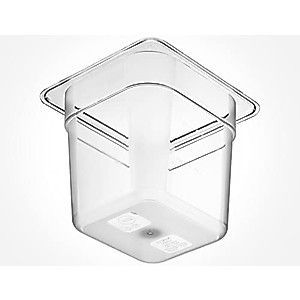 CURTA 6 Pack NSF Food Pans, 1/6 Size 6 Inch Deep, Commercial Polycarbonate Plastic Clear Freezer-Safe