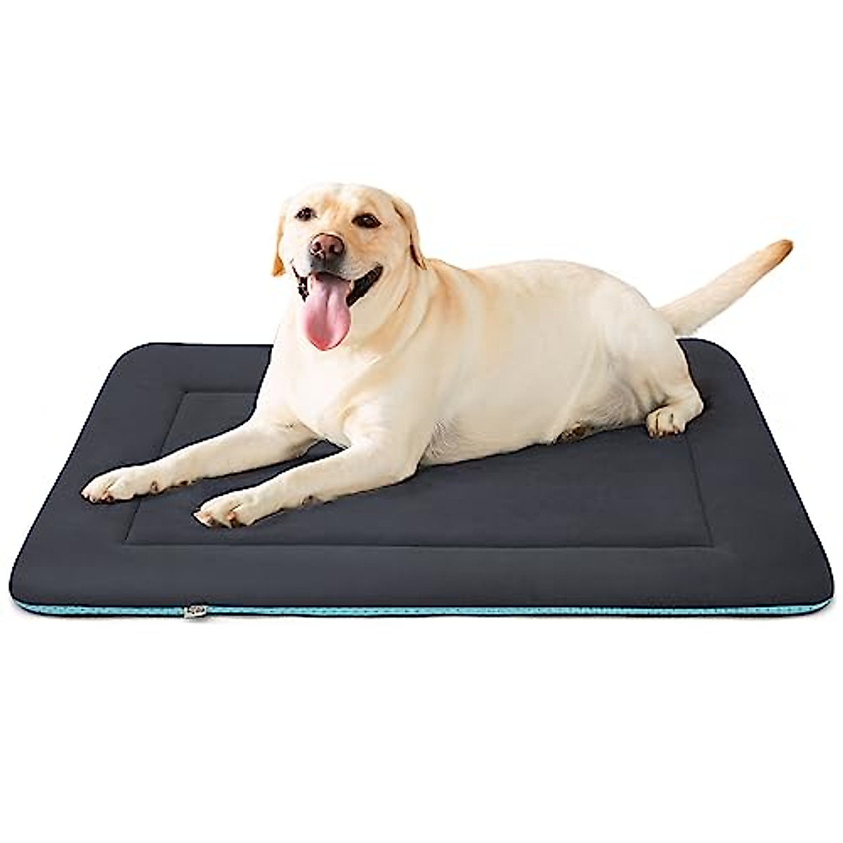 Magic Dog Large Dog Bed Soft Dog Crate Pad Mat, 42-Inch Washable Comfy Kennel Pad with Anti Slip Bottom Pet Sleeping Beds, Dark Grey