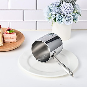IMEEA Butter Warmer Turkish Coffee Pot Milk Warmer Pot Mini Saucepan with Spout 18/10 Tri-Ply Stainless Steel (12oz/370ml)