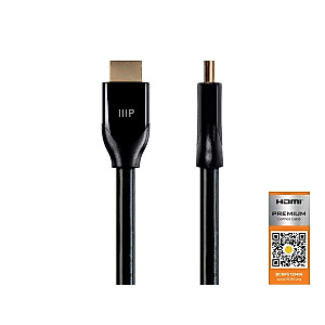 Monoprice Certified Premium HDMI Cable - 4K@60Hz, HDR, 18Gbps, YUV 4:4:4, Dual Video Stream, Compatible with DVD Player, 28AWG, 6 Feet, Black