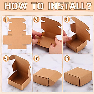 200 Pcs Small Kraft Paper Gift Boxes 2.16'' x 2.16'' x 0.98'' Bulk Gift Boxes with Lid Mini Bracelet Boxes for Jewelry Tiny Wrap Boxes Small Cardboard Boxes for Favor Ornaments Earring (Kraft Color)