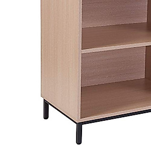 Flash Furniture Dudley 4 Shelf 29.5"H Open Bookcase Storage in Oak Wood Grain Finish