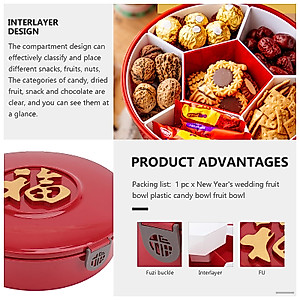 DOITOOL 1pc New Year Snack Tray Multi- Grid Food Serving Tray Plastic Candy Box Snack Box