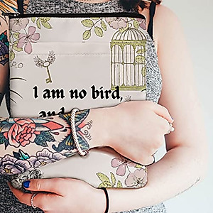 MAOFAED Inspirational Quote I Am No Bird and No Net Ensnares Me Book Sleeve Literature Gift Book Protector (I am no Bird Book Sleeve)