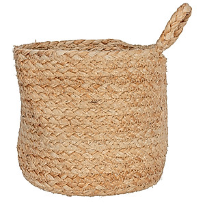 Creative Co-Op Various Round Braided Jute Nesting Handles, Natural, Set of 3 Basket