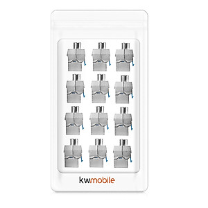 kwmobile Keystone Module Jacks - 12 Piece CAT-8 Shielded Keystone Jack RJ45 Cat 8 Ethernet Module 40 Gbit with Shielded Metal Housing