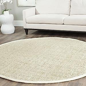 SAFAVIEH Natural Fiber Collection Area Rug - 8' x 10', Ivory, Handmade Farmhouse Jute, Ideal for High Traffic Areas in Living Room, Bedroom (NF730A)