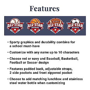 Let's Make Memories Navy Backpack - Personalized Back to School - Football