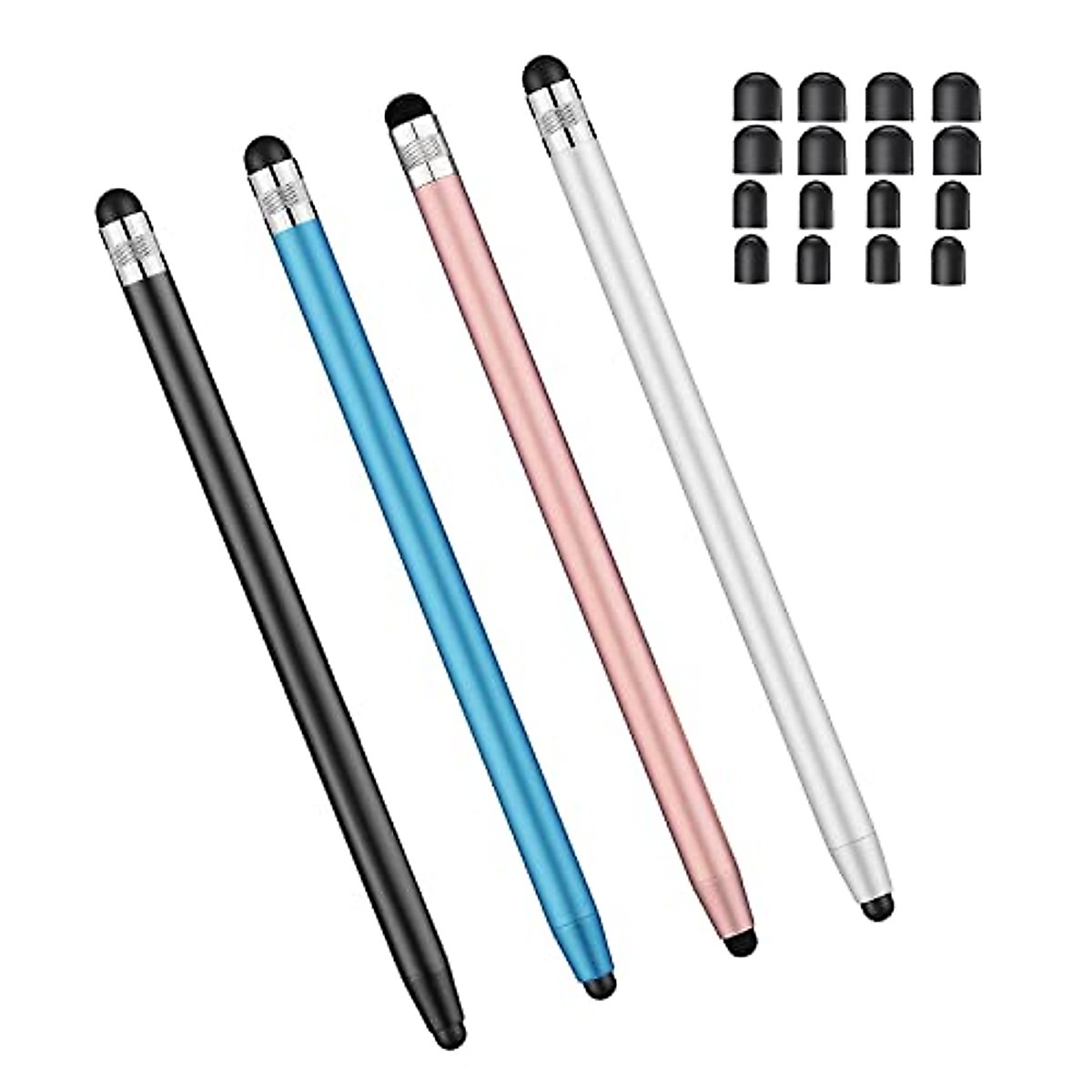 Stylus for Touch Screens, CCIVV 4-Pack Sensitivity & Precision Stylus Pens for iPhone, iPad Pro, Samsung Galaxy, Tablets and All capacitive Touch Screen Devices + 16 Extra Replaceable Tips