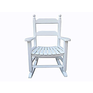 Rockingrocker - K081WT Durable White Child’s Wooden Rocking Chair/Porch Rocker - Indoor or Outdoor - Suitable for 3-7 Years Old