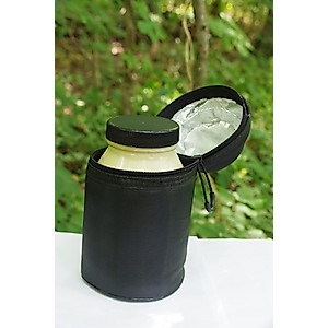 Masun Mason jar Cooler Insulated sleeve for Wide and Regular mouth Quart mason jars (Black 1 pack)