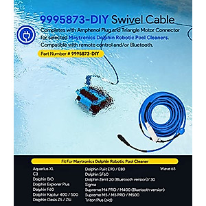 9995873 DIY Swivel Cable 3 Wire, 18M, Replace for Dolphin Pool Cleaners