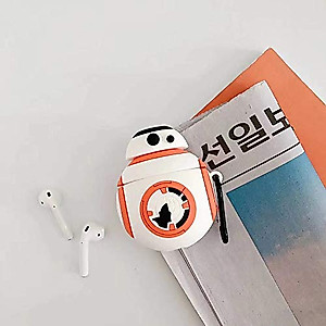 New 3D Cute Cartoon Airpods case,Compatible for Airpod 1 & 2, Stylish Designer Skin, Very Suitable Teenagers, Children, Boys Girls (R2-D2)