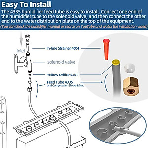 Sconva 4335 Feed Tube Assembly with Compression Sleeve & Nut Compatible with Aprilaire Humidifier Models 400, 500, 600 Series Humidifier Parts & Accessories