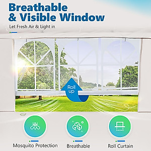 Quictent Ez Pop up Canopy Tent 10'x10' with Detachable Window Sidewalls, One Person Setup, Waterproof Outdoor Portable Vendor Tent Shelter Enclosed, Wheeled Bag Included (Khaki)