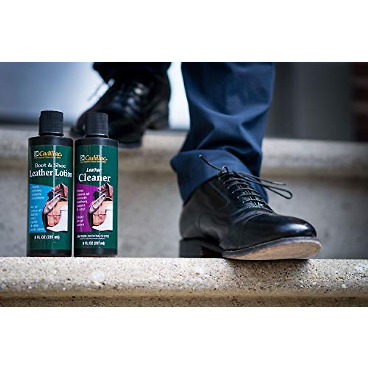 Cadillac Leather Cleaner - Great for Shoes, Boots, Handbags, Car Upholstery, Furniture- Removes Surface Dirt, Grime, Salt and More From Finished Leathers