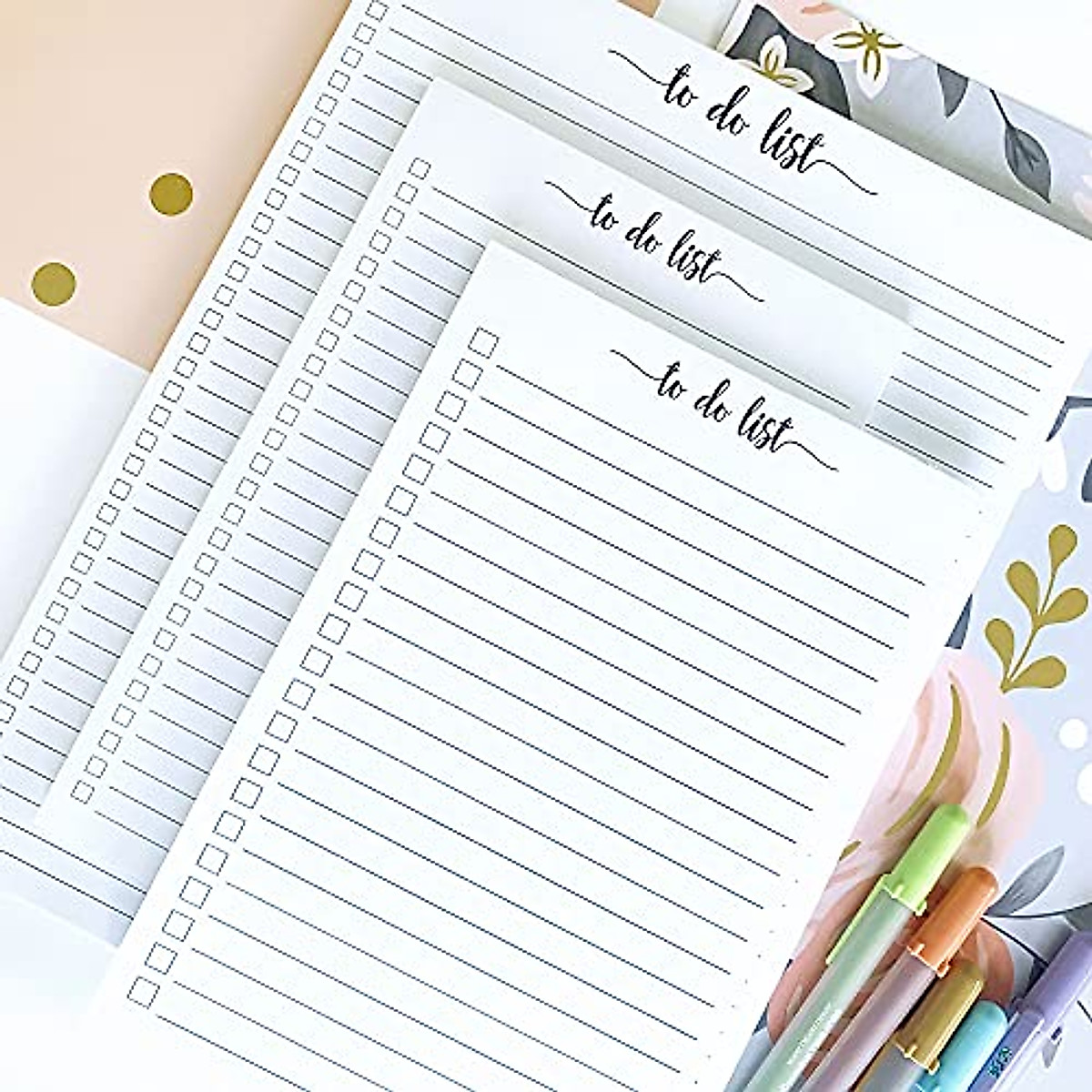 321Done To Do List Notepad 5.5x8.5, Simple Checklist, Made in USA, Cute Modern Design for Organizing, Planning, 50 Sheets, College Ruled, Thick Heavy Paper