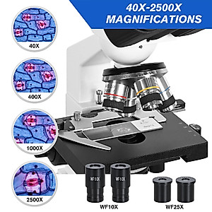 HSL 40x-2500x Compound Binocular Microscope for Adults Professional,microscopes for Student Educate,Biological Microscope LAB Micro Scope microscopio 1000x 400X