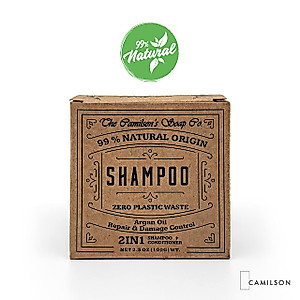 CAMILSON Argan Oil Shampoo Bar, Natural Origin Pack of 2, 7 Oz, Conditioner Bars Treatment for Nourish Deep Moisture, Moisturizing for Dry, Damaged & Dull Hair, Plant Based, Eco-Friendly Natural Origin