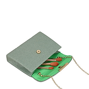 ZHANNI Women's Evening Bag Party Clutches Wedding Purses Cocktail Prom Handbags with Frosted Glittering(Green)