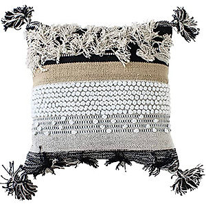CASA BOHO Pillow Cover Decorative Throw Pillows for Bed 20x20 Pillow Covers Decorative Pillows Boho Pillows Black White Tan