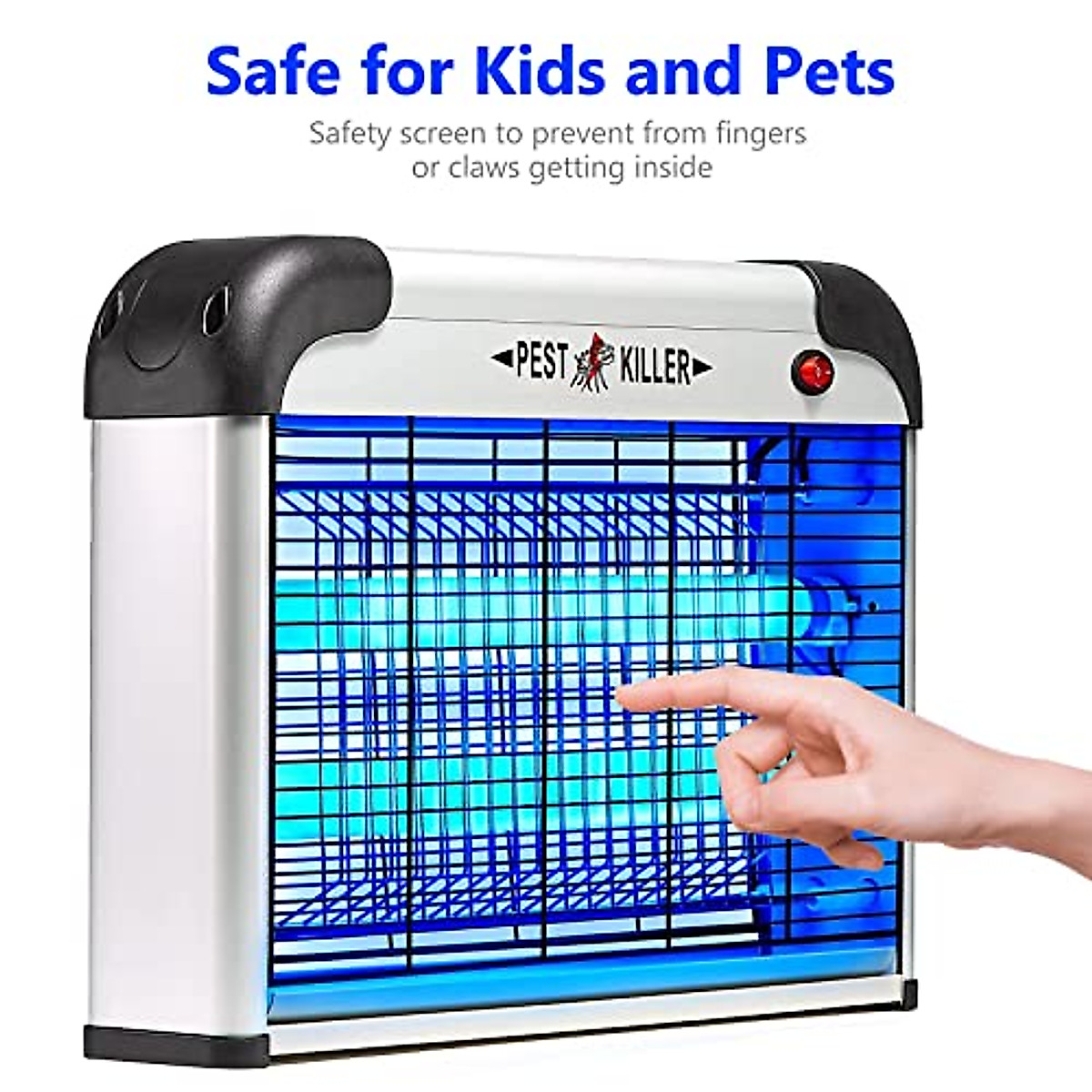 Indoor Bug Zapper, Electric Mosquito Zapper Plug-in, Powerful 20W 2800V Fly Insect Killer Repellent Lamp, Home Pest Control Bug Catcher Eliminator Shocker for Gnat Fruit Fly Moth with Replacement Bulb