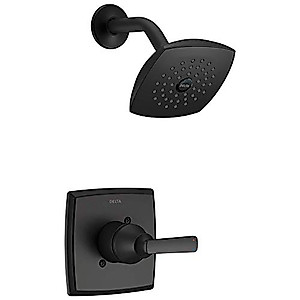 Delta Faucet Ashlyn 14 Series Matte Black Shower Faucet, Delta Shower Trim Kit with Single-Spray Touch-Clean Matte Black Shower Head, Matte Black T14264-BL (Valve Not Included)