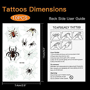 Konsait 73PCS Glow in the Dark Halloween Tattoos Kids, Luminous Tattoos, Halloween Spider Themed Sticker for Children Girls Boys for Halloween Party FavorsTrick or Treat Gift?Birthday Party Bag Filler