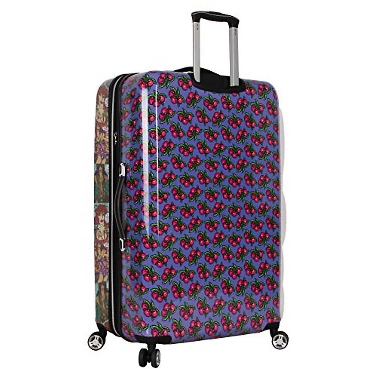 Betsey Johnson 30 Inch Checked Luggage Collection - Expandable Scratch Resistant (ABS + PC) Hardside Suitcase - Designer Lightweight Bag with 8-Rolling Spinner Wheels (Girls Print, 30in)