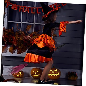 GRADENEVE Halloween Broom Halloween Costume Party Supplies Pot Accessoire Indoor Broom Garden Broom Witch Costume Miracle Broom Witch Broomstickbroom Handles Cosplay Broomstick for Mesh Rosy