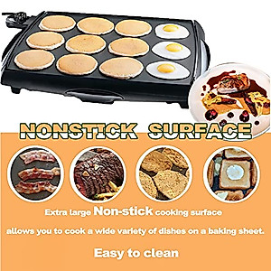 Electric Griddle Extra Large Nonstick - 16 Slices of French Toast at One Time for Breakfast