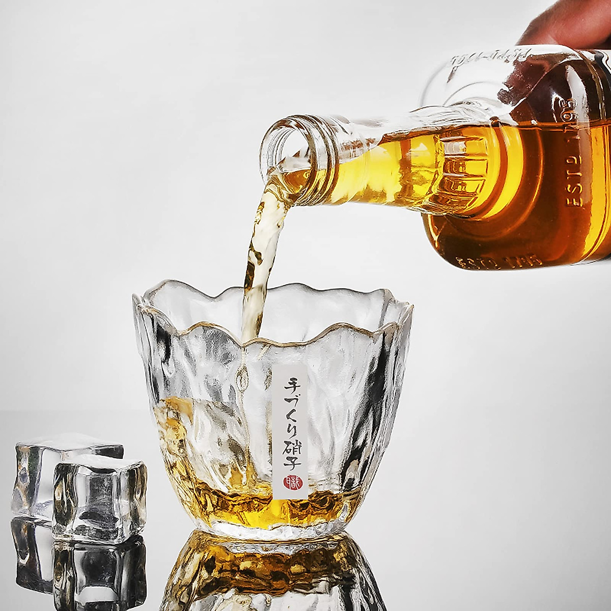 Holiberty Old Fashioned Whiskey Glasses, 7.1 oz Crystal Cocktail Whiskey Rum Gin Glasses Beer Wine Trumbler Drinking Cup for Scotch Bourbon Liquor Barware Men Dad Lover Fathers Day Birthday Gift