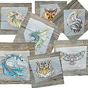 Animals Patches - Iron on Stickers Heat Transfer Appliques Cool Retro Folk-Custom Badges Logo with Butterfly Unicorn Dragon Lion Owl Tiger Design Decals for DIY T-Shirt, Bags, Hats, Jackets(15 PCS)