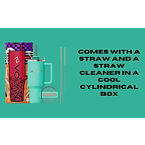 2nd Generation 40 oz Tumbler with Handle and Straw Insulated Tumblers Cups with Lids Straws Double Wall Vacuum Thermos cup 304 Stainless Steel Travel Mug Gifts for Men Women Him Her (Blue)