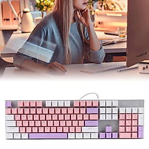 Gaming Keyboard, RGB Backlight Hot Swap Mechanical Keyboard for PC (Red Switch)