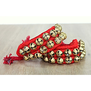 eSplanade Ghungroo, Ghungru (20 + 20) - 2 Line Ghunghroo on Red Cushion Pads | Kathak Indian Classic Dance