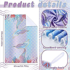 4 Pcs Mermaid Summer Hand Towels Gnome Kitchen Towels Housewarming Towels Set 16 x 24 Inch Absorbent Drying Dish Cloths Tea Towel Housewarming Gifts Decorations for Home Bathroom Drying Dishes