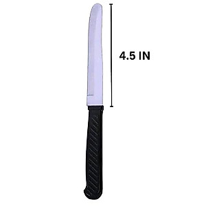 Rounded Tip Knife/Safety Blunt Knives/Cutlery for Cutting Slicing Fruit and Vegetable / 4.5 inches Smooth Sharp blade/Slice and Cut Kitchen Tools (Rounded Tip Penquin Brand)