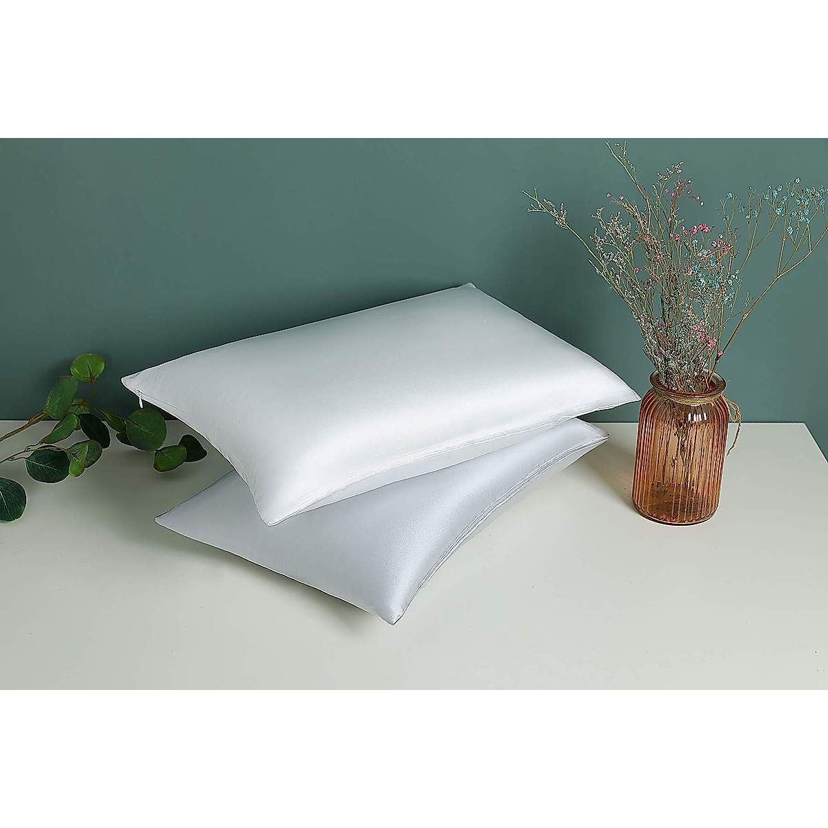 MEILIS 100% Mulberry Toddler Silk Pillow Cases for Kids Solid Printed Hypoallergenic Pillowcase for Kindergarten(14x20inch)