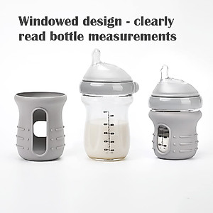 haakaa Glass Baby Bottle Sleeve - Non Slip Silicone Bottle Cover for Wide Neck Glass Baby Bottle 6oz -1pk