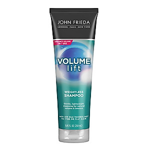 John Frieda Volume Lift Weightless Shampoo, Lightweight Volumizing Shampoo with Air-Silk Technology for Fine or Flat Hair, Adds Natural Fullness, Safe for Color-Treated Hair, 8.45 Oz