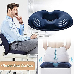 OJOINK Seat Cushion, Office Chair Memory Foam Car Seat Cushion, Ergonomic Desk Chair Cushion for Tailbone, Sciatica Relief (Color : Pink)